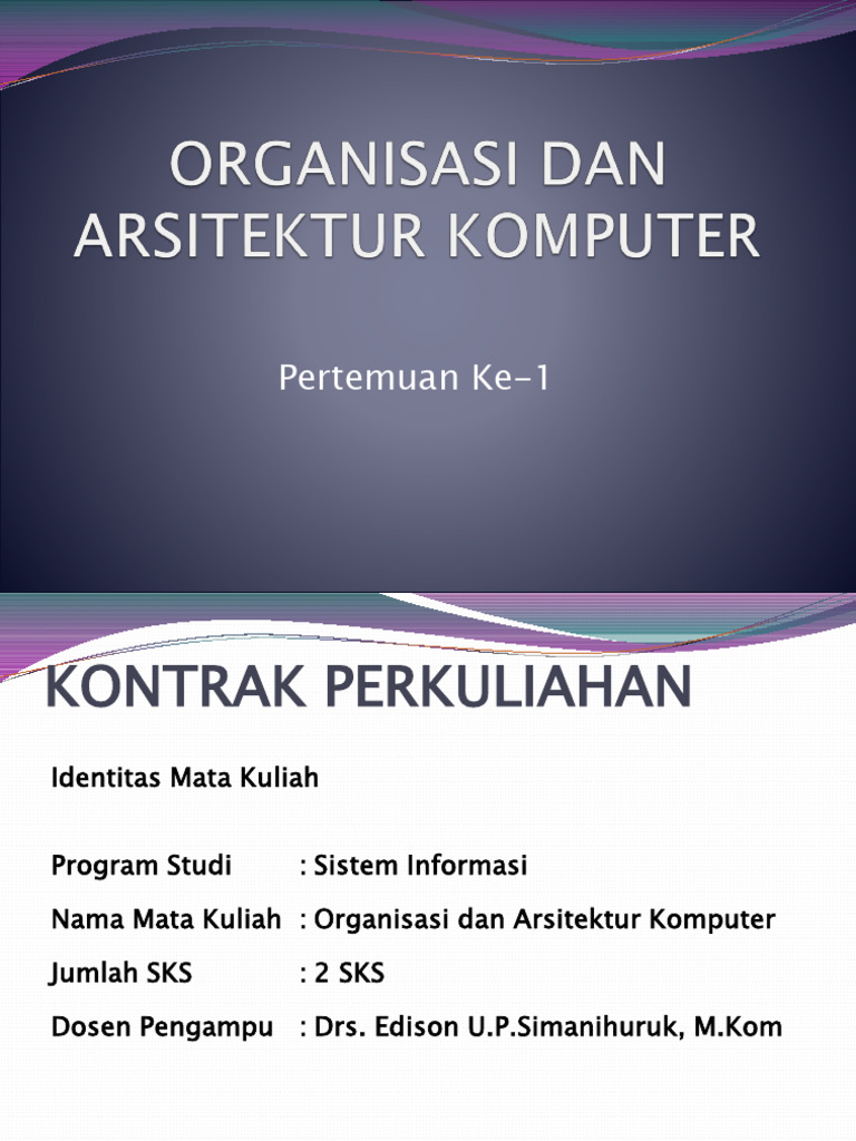 Pert Ke-1 Kontrak Kuliah Dan Pengantar | PDF