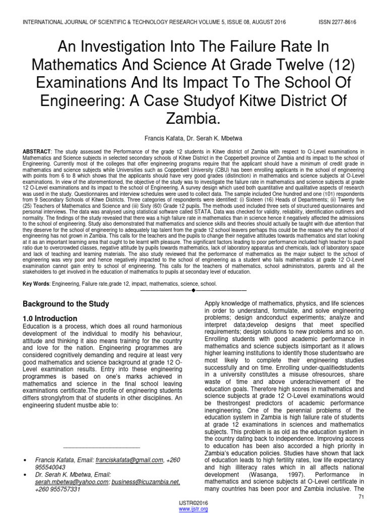 An Investigation Into The Failure Rate I | PDF | Science | Mathematics