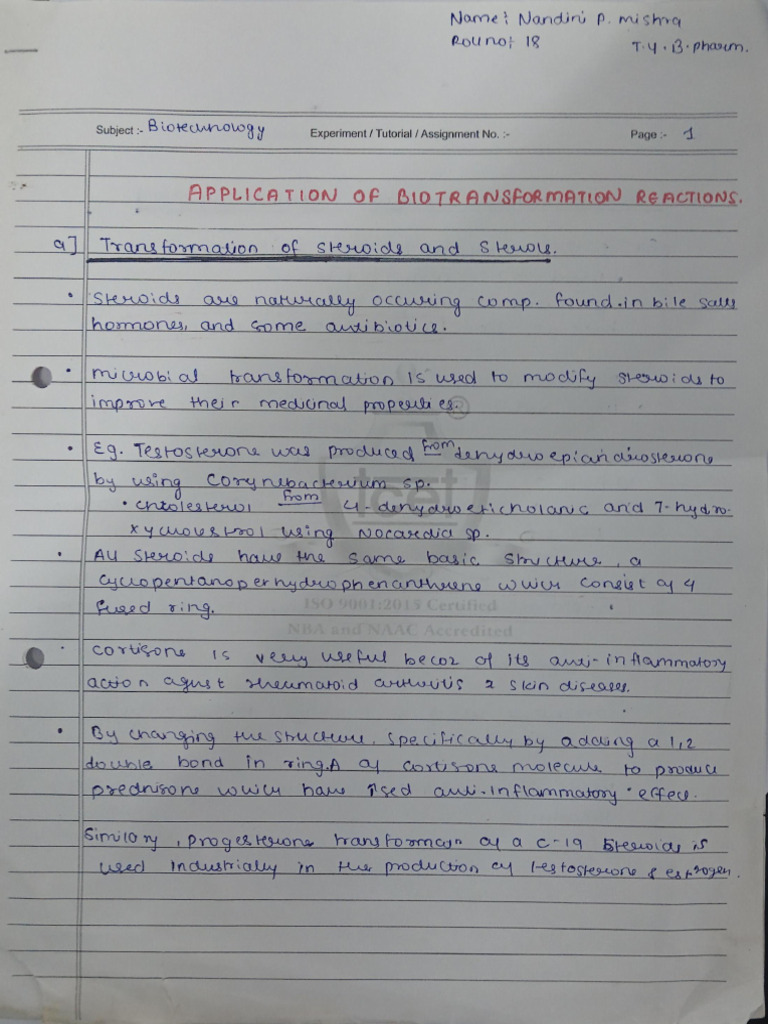 Application of Bio Transformation Reactions | PDF