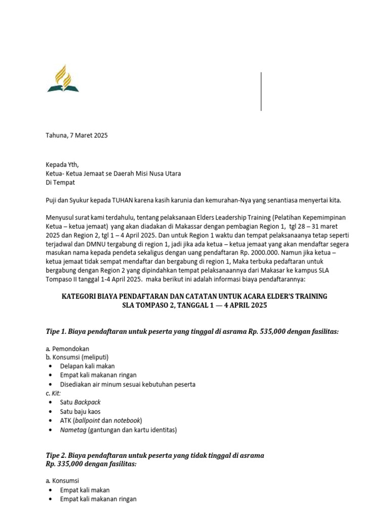 Info Kegiatan Elders SLA 2025 | PDF