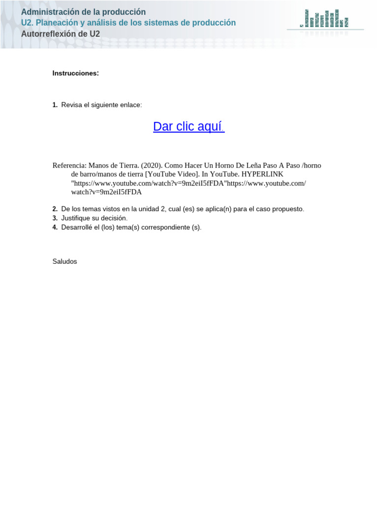 Autorreflexion Unidad U2 | PDF