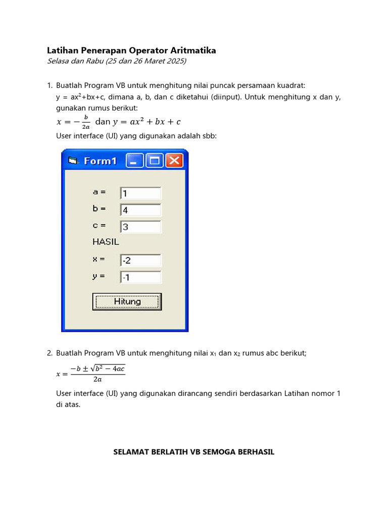 Latihan Aritmatika VB | PDF