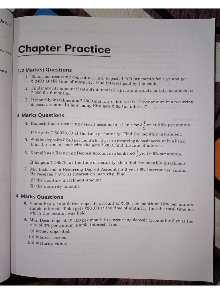 Class 10th Pyq ICSE Mathematics ( Ʀɪ ʜ) | PDF