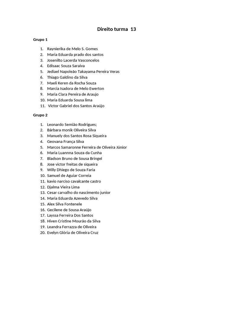 Grupos Epg Direito Iesvap | PDF