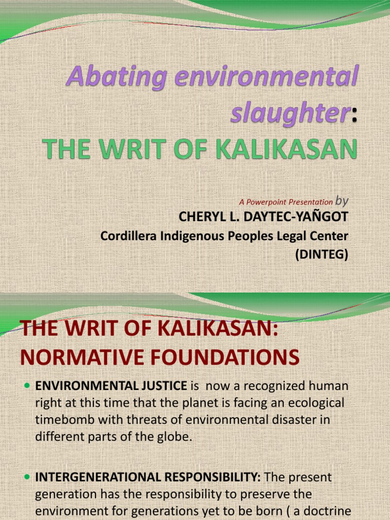 Writ of Kalikasan | Writ | Pleading