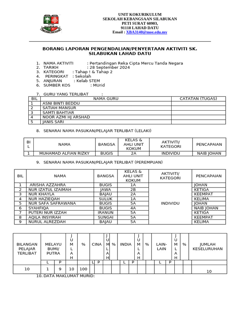 Laporan Stem Reka Cipta Mercu Tanda | PDF