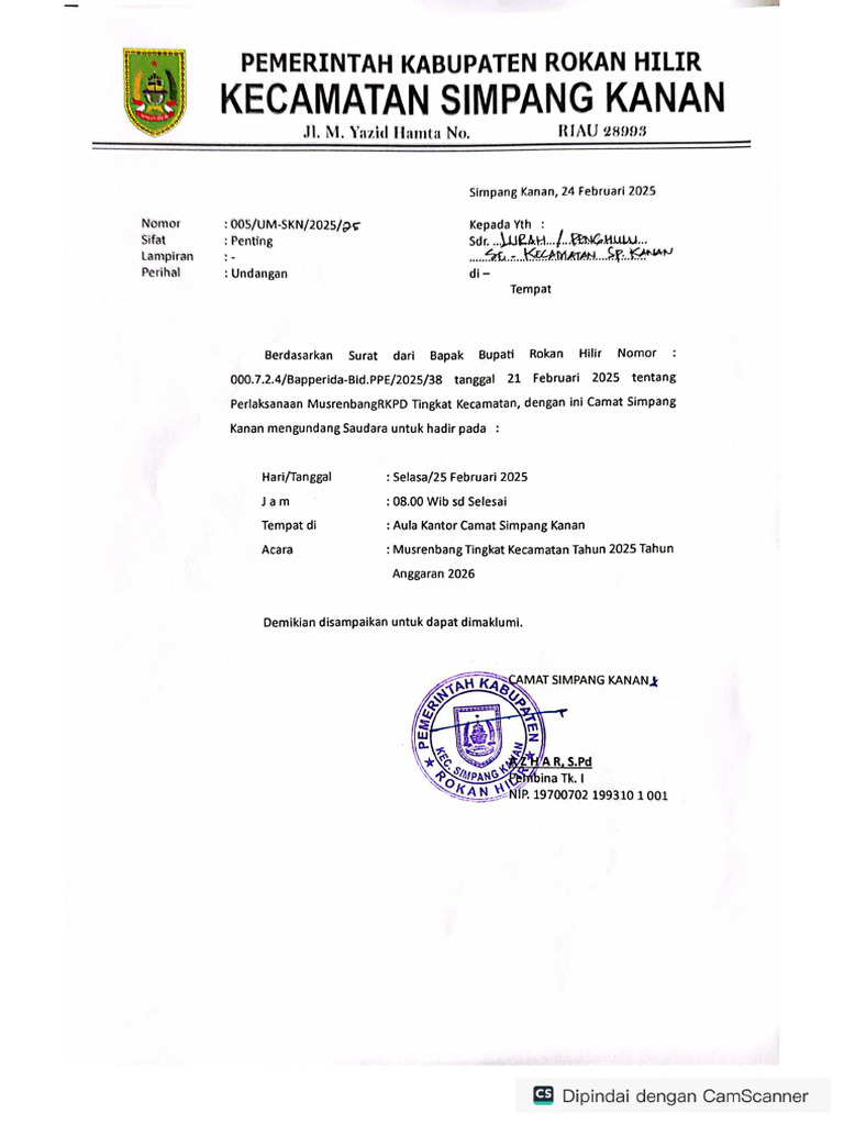 Undangan Musrenbang | PDF