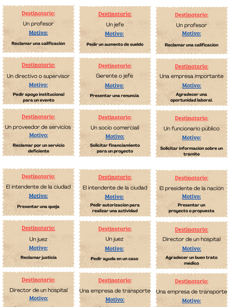 Ejemplos de Cartas Formales por Motivo | PDF