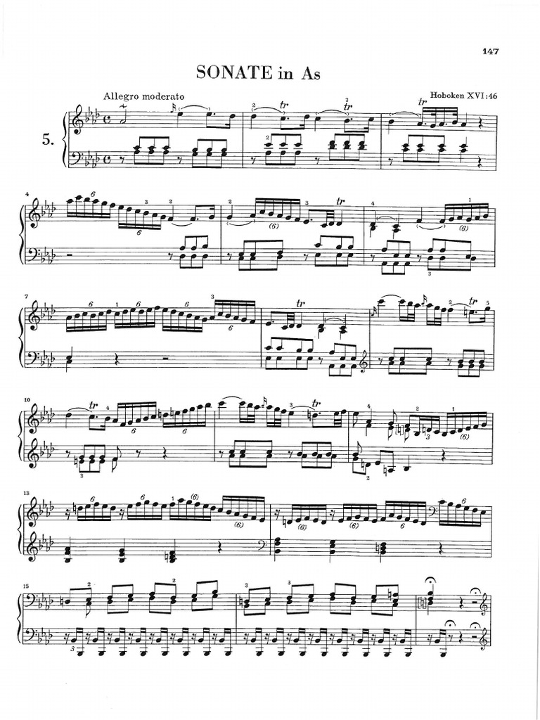 Sonata en Lab, Hob - XVI-46. HAYDN URTEXT | PDF