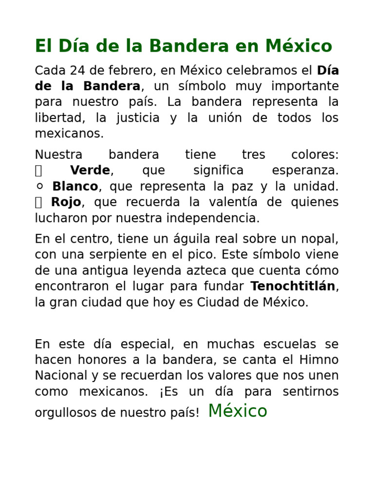 El Día de La Bandera en México | PDF