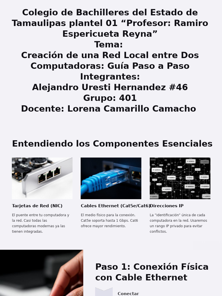 Creacion de Una Red Local Entre Dos Computadoras Guia Paso A Paso | PDF ...