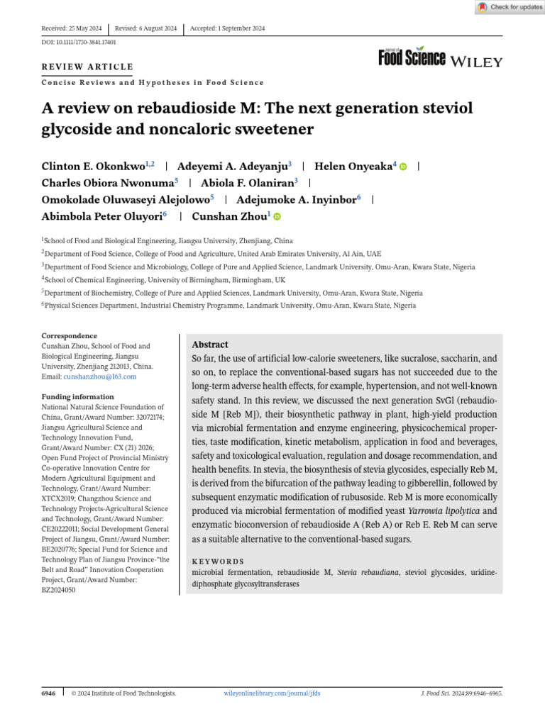 RebM Review 2024 | PDF | Sugar Substitute