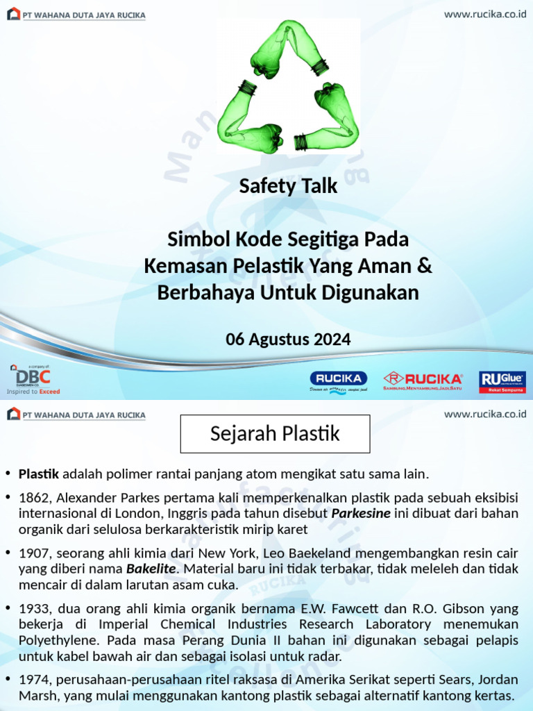 Safety Talk Simbol Kode Segitiga Pada Kemasan Pelastik | PDF