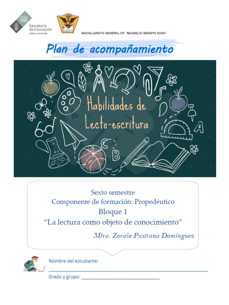 Habilidades de Lecto-Escritura 3ABC S6!24!25 Bloque 1-1 | PDF | Infografia | Comprensión lectora