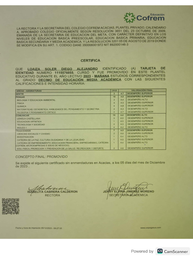 Cert 10 Cofrem | PDF