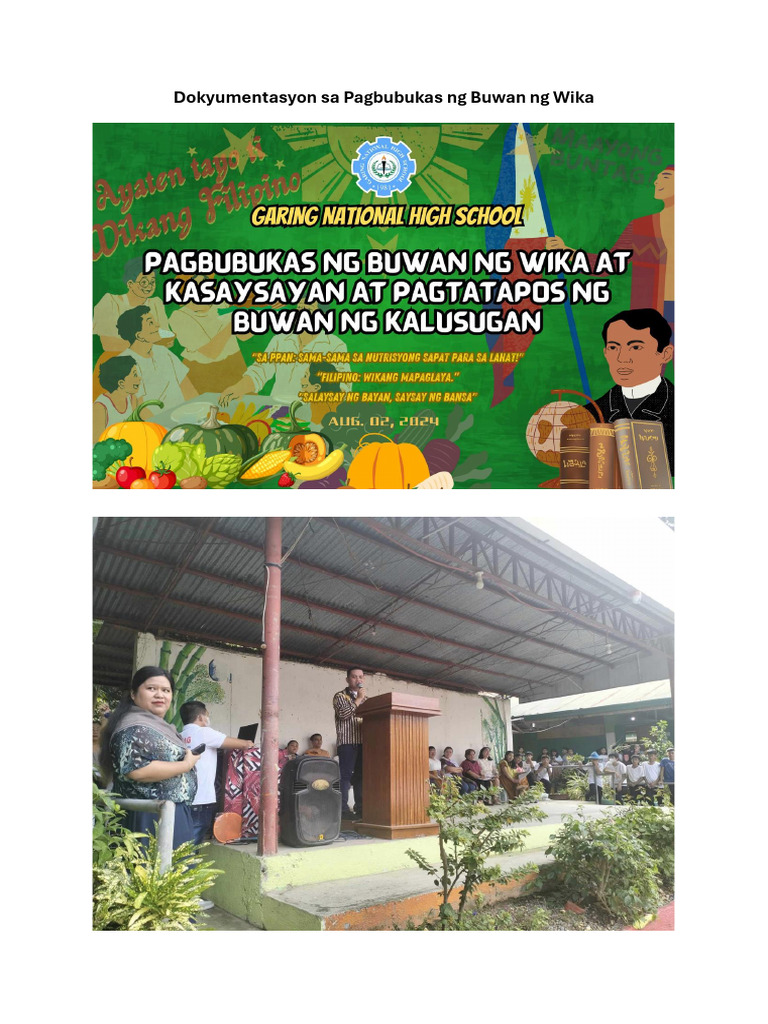 Dokyumentaryo Sa Pagbubukas NG Buwan NG Wika | PDF