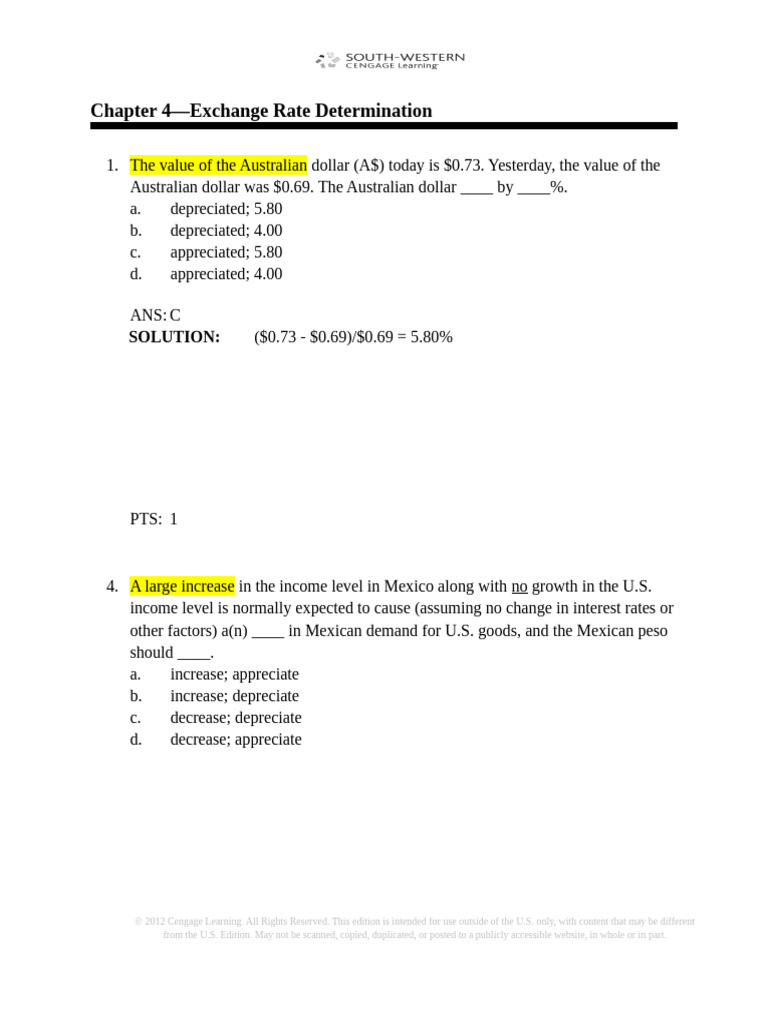 IFM11e_TB_ch04 Exchange Rate Determination Solution Mid-term 2023 | PDF | Exchange Rate ...