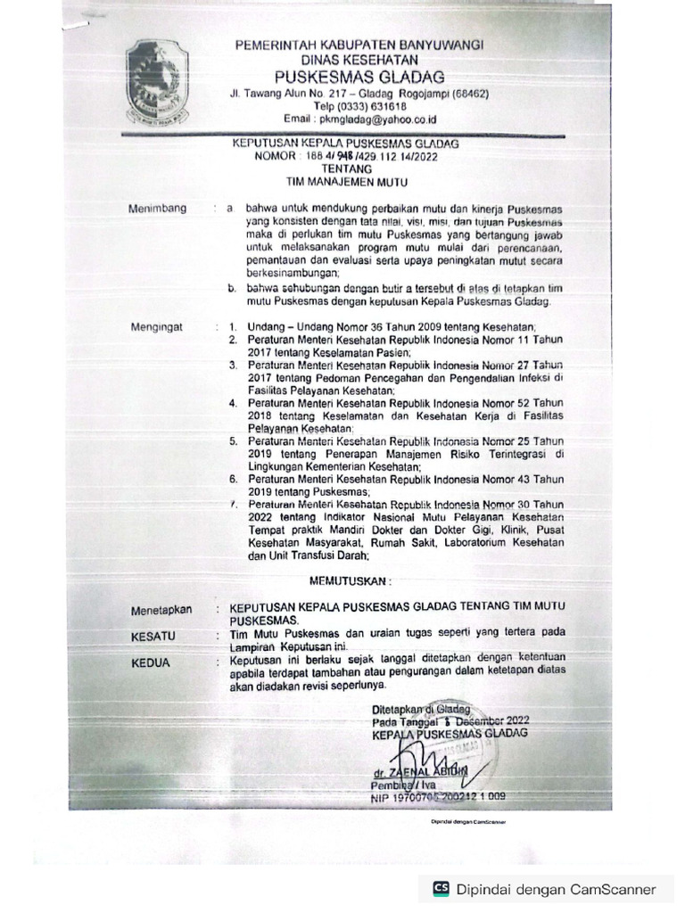 A. SK TIM MUTU | PDF