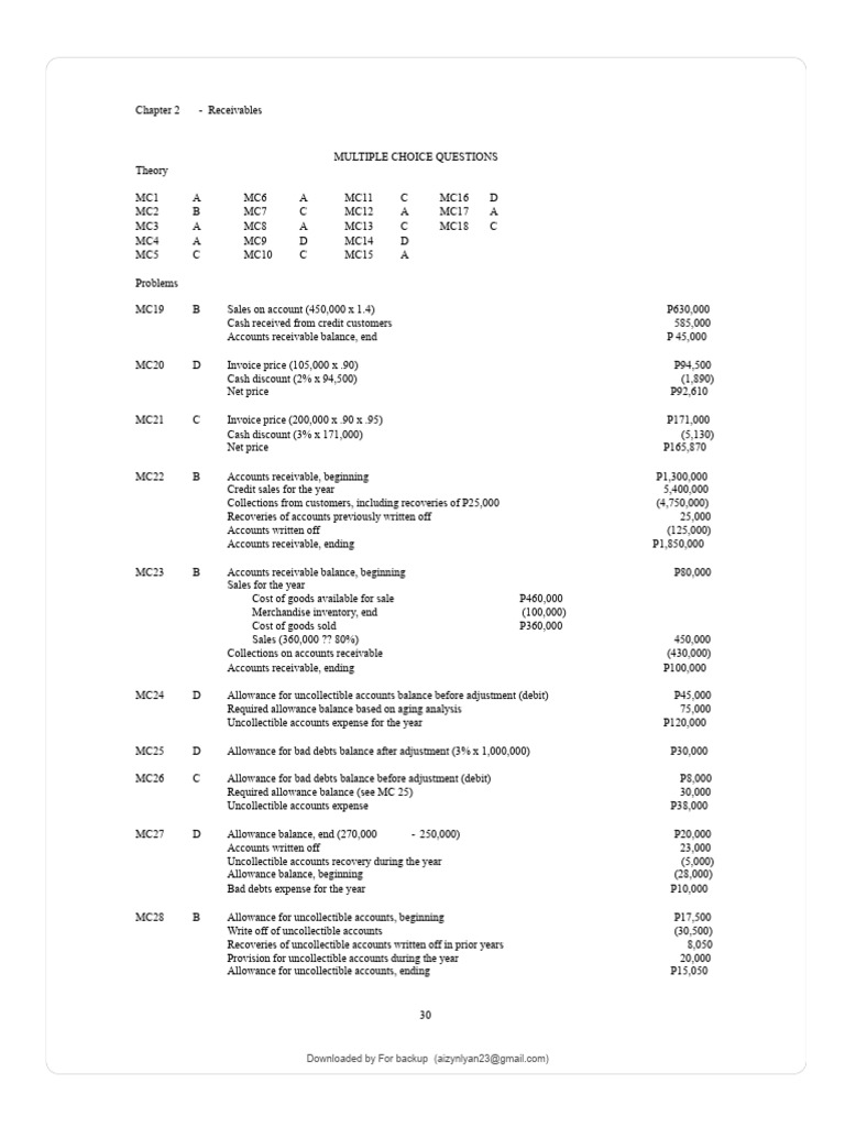 INTACC MC19 - MC45 | PDF | Bad Debt | Financial Services