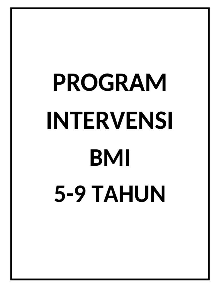 Program Intervensi Bmi 5-9 Tahun | PDF