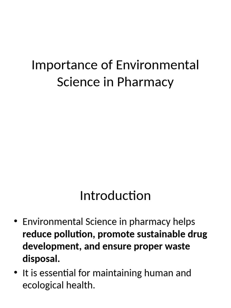Environmental Science in Pharmacy | PDF | Waste Management | Waste