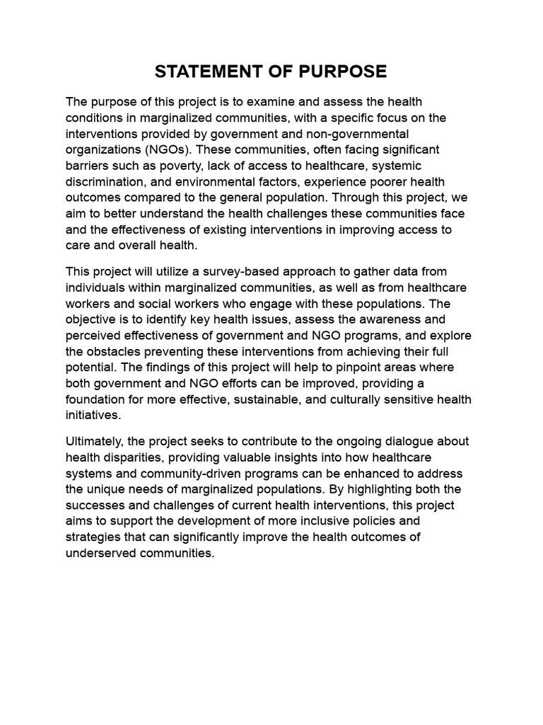 Statement of Purpose Example | PDF