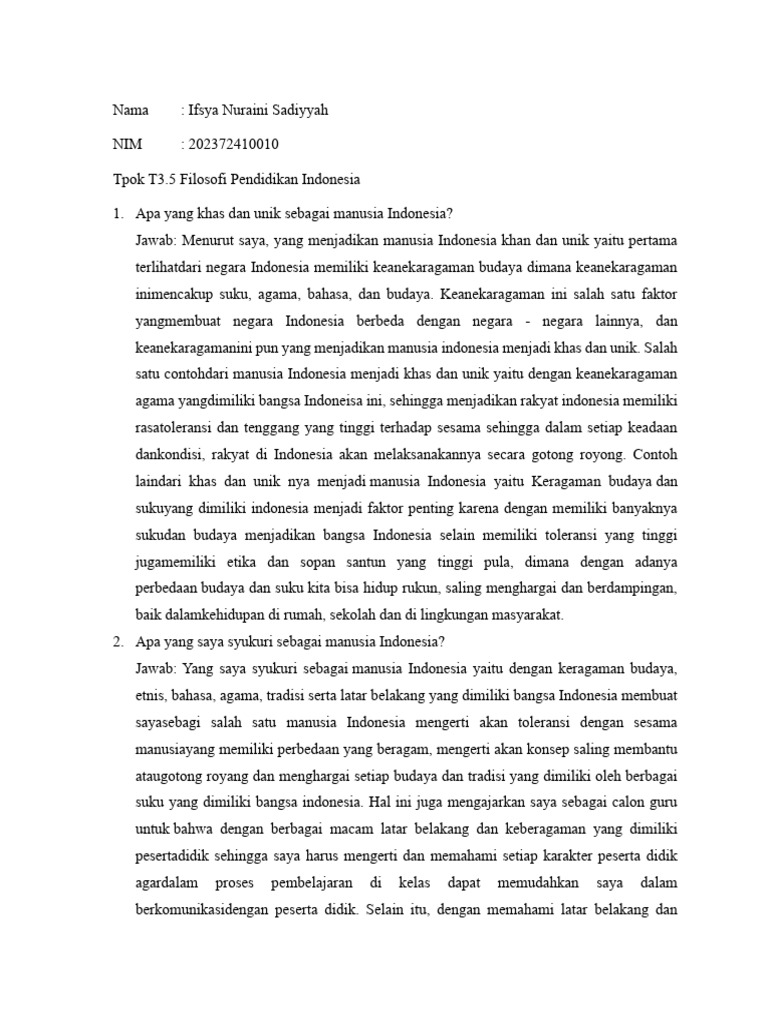 T3.5 Filosofi Pendidikan Indonesia | PDF