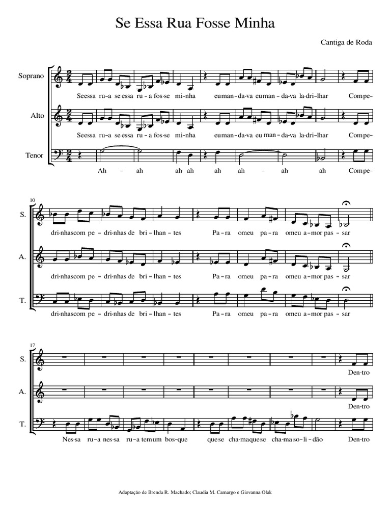 Letra da Cantiga "Se Essa Rua Fosse Minha" | PDF | Animais e seres humanos
