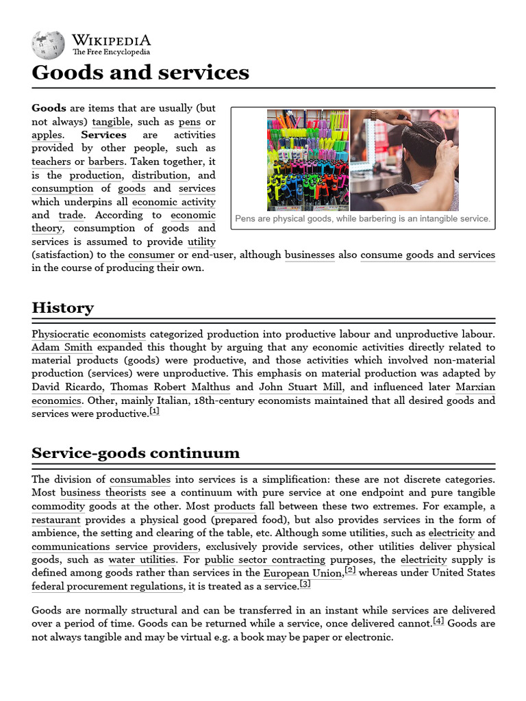 Goods vs. Services Explained | PDF | Goods And Services | Economies