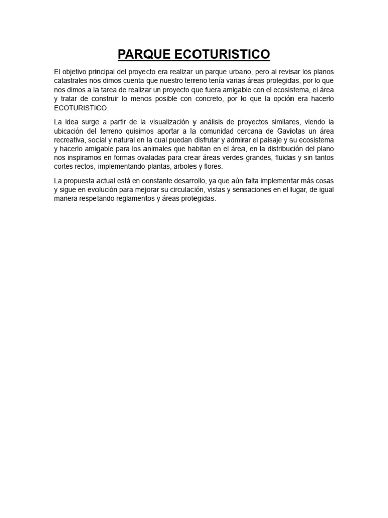 Parque Ecoturistico | PDF