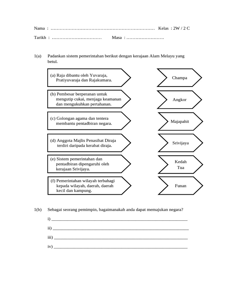 Latihan Bab1 Sej T2 | PDF