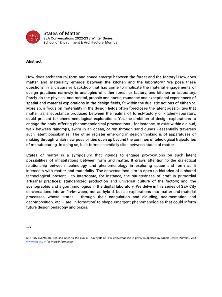 States of Matter_Curatorial Note | PDF