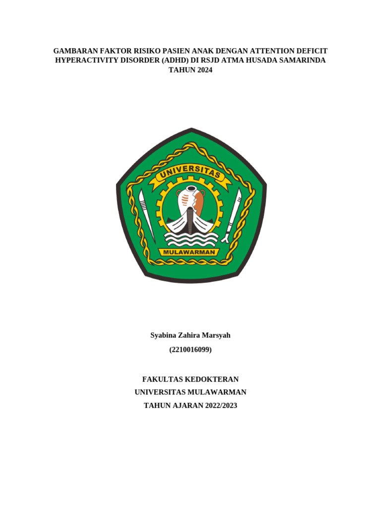 GAMBARAN FAKTOR RESIKO PASIEN ANAK DENGAN ATTENTION DEFICIT HYPERACTIVITY DISORDER | PDF