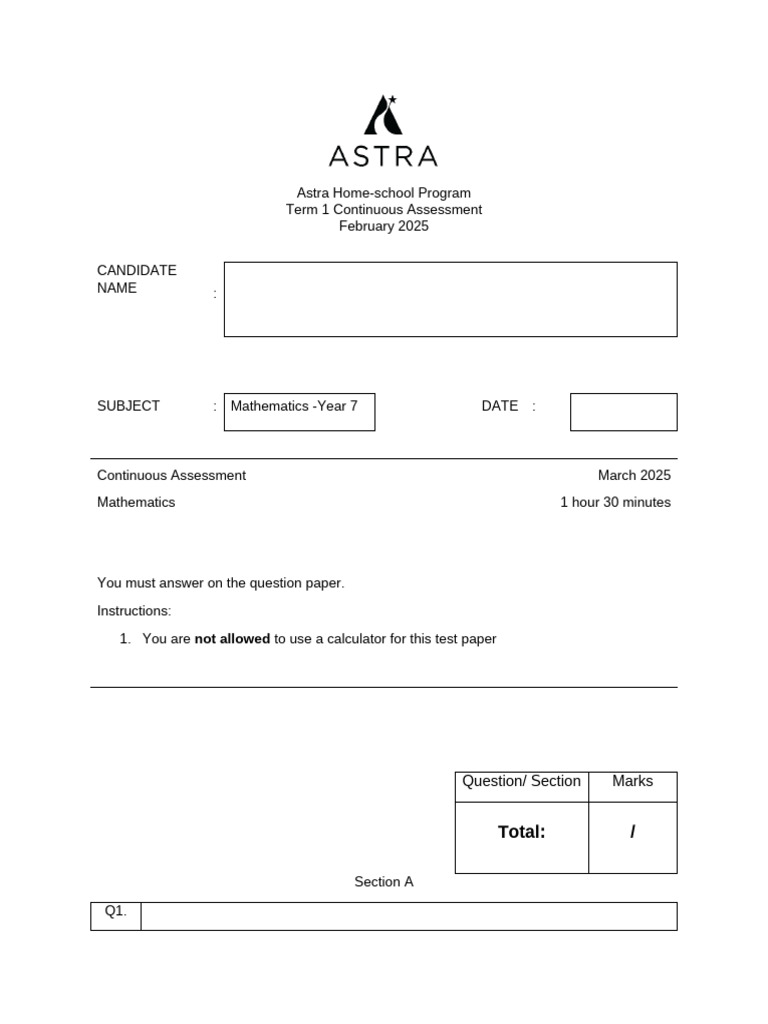 Continous Assessment Template | PDF
