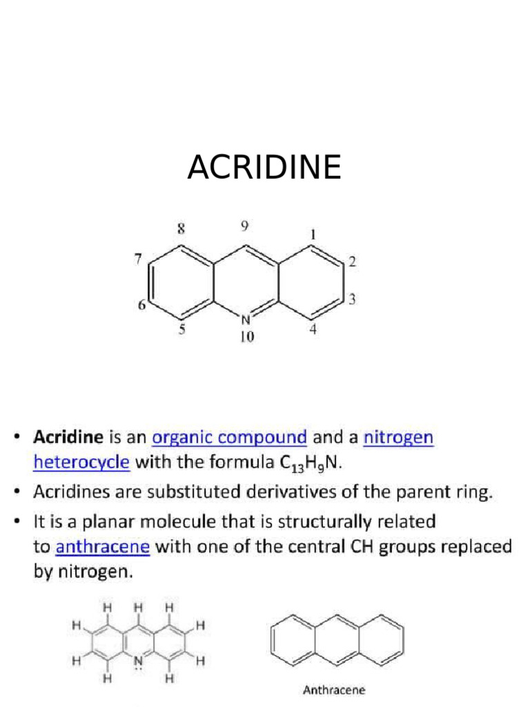 Acridine and Azepine Structures | PDF