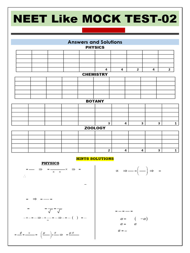 Mock Test-2 (200MCQS) Sol | PDF | Molecules | Dna