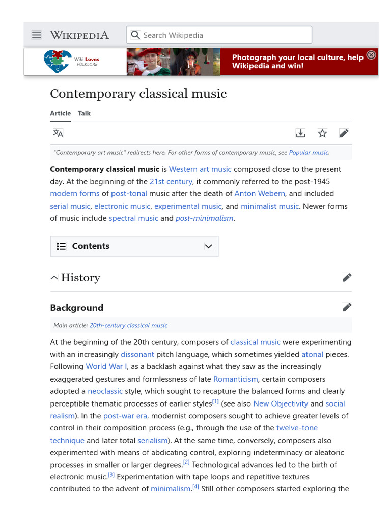 En M Wikipedia Org Wiki Contemporary - Classical - Music... | PDF ...
