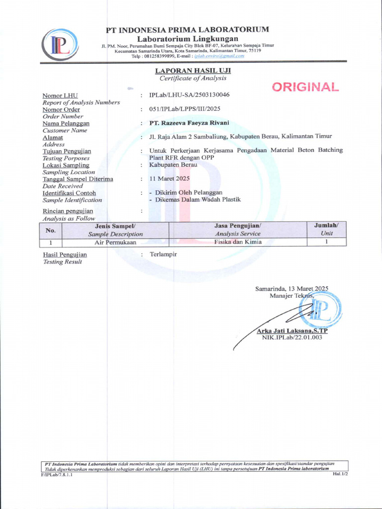IPLab - LHU-SA - 2503130046 (PT. Razeeva Fayza Rivani) | PDF