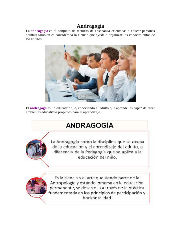 Andragogía: Enseñanza para Adultos | PDF | Aprendizaje | Cognición