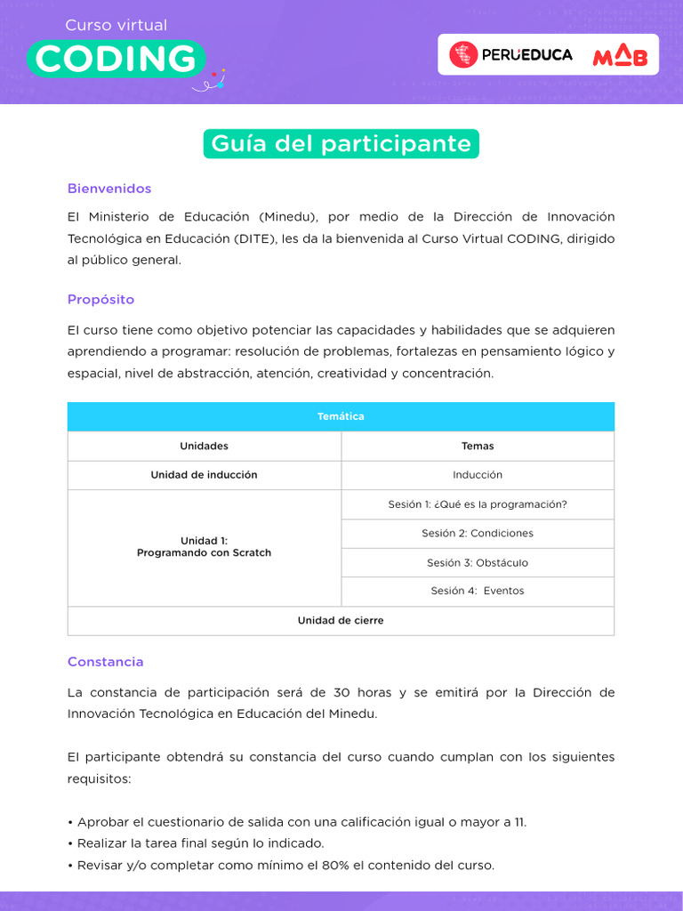 Curso Virtual de Programación CODING | PDF