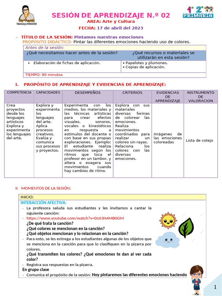 Pintura de emociones en el aula | PDF | Aprendizaje | Las emociones