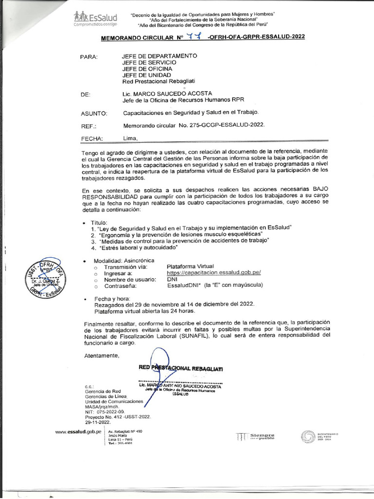 Memorando Circular 77 Ofrh Ofa 2022capacit | PDF