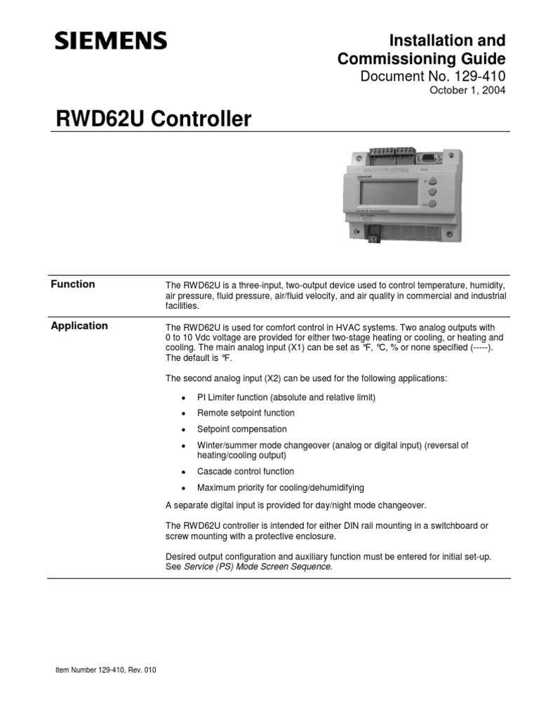 RWD62U Programmable Controller Installation and Commissioning Guide ...
