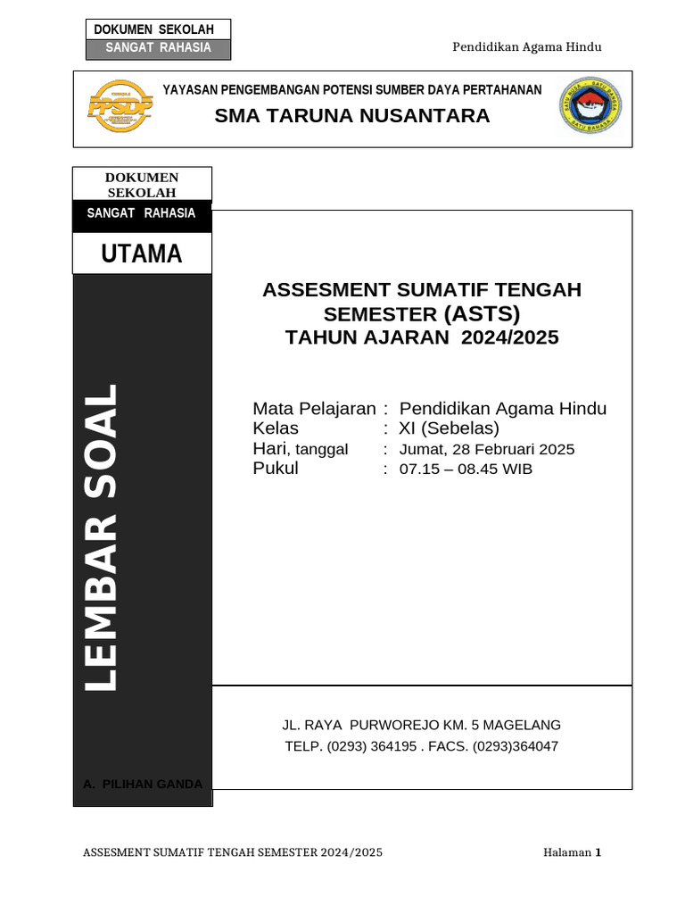 soal asts kelas 11 | PDF
