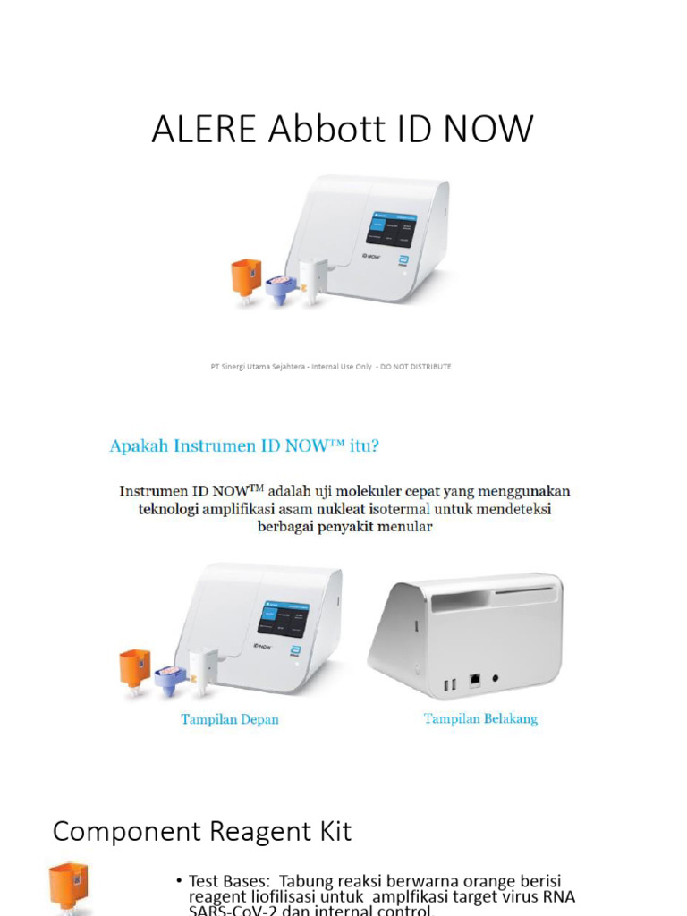 Komponen Kit Reagen Alere ID NOW | PDF