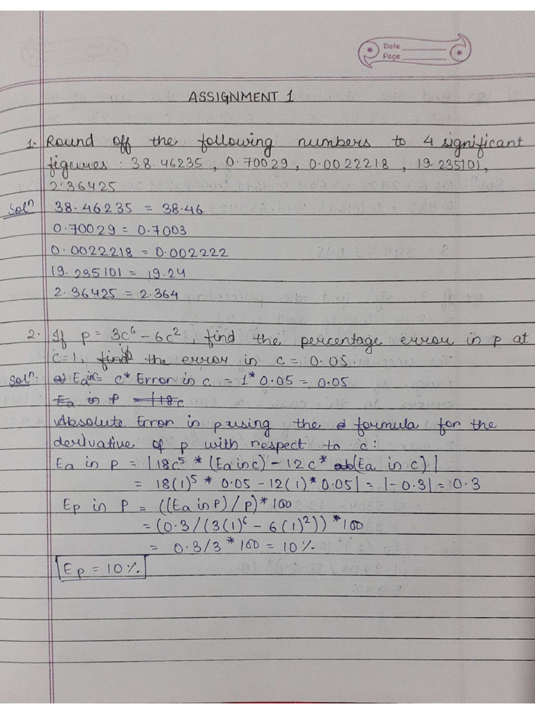 Numerical and Statistical Methods Assignment 1 | PDF