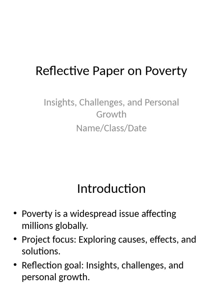 Reflective Paper On Poverty Presentation | PDF