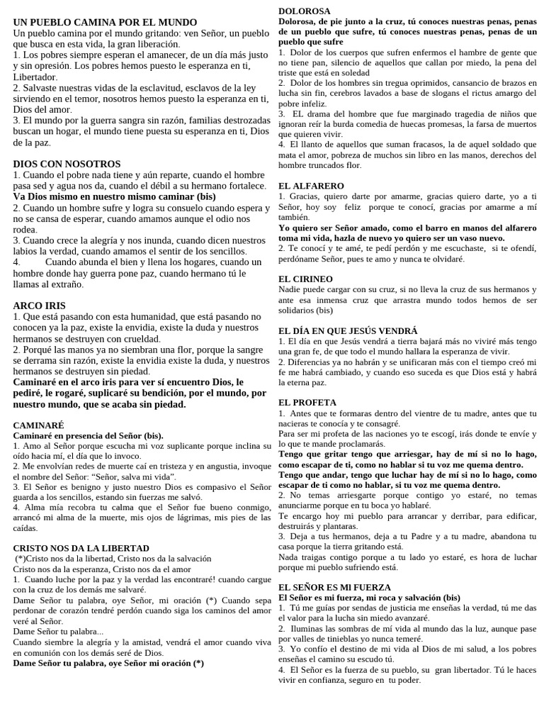 Cantos de Cuaresma (Letras) | PDF | Amor | eucaristía