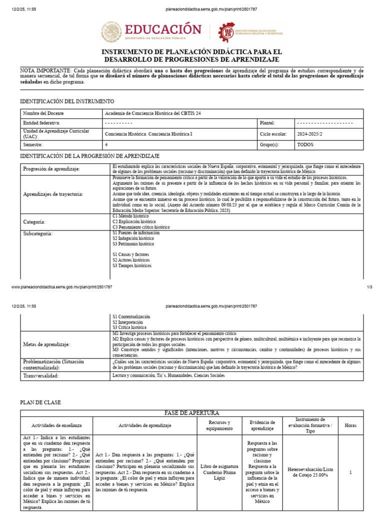 Progresión 7 Conciencia Histórica Heriberta Ovalle | PDF | Aprendizaje | Pensamiento