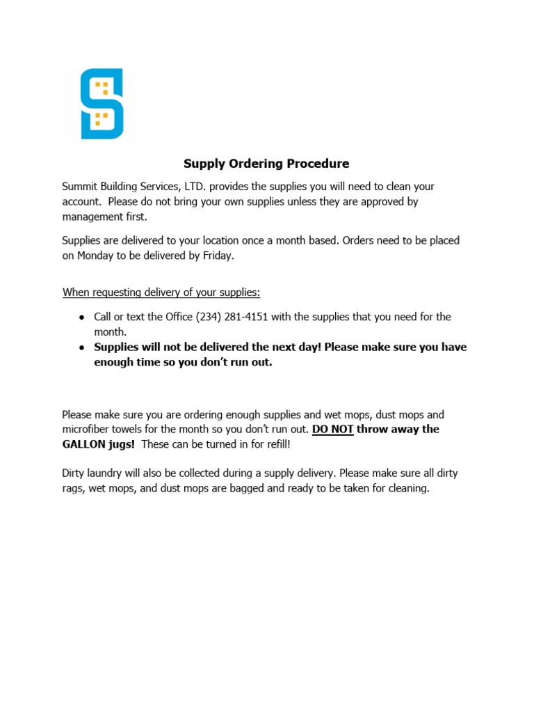 Supply Ordering | PDF